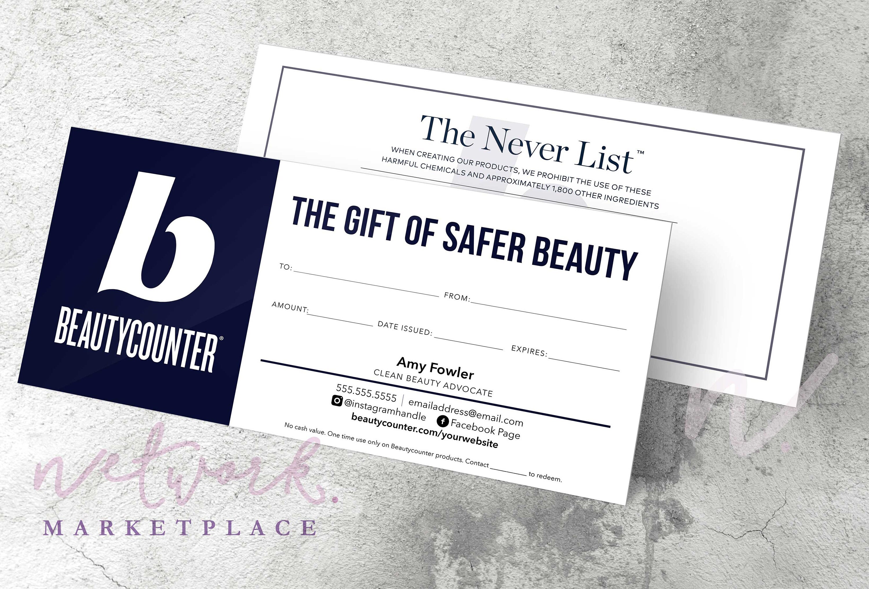 Beautycounter Gift Certificate Featuring the Never List - Etsy UK