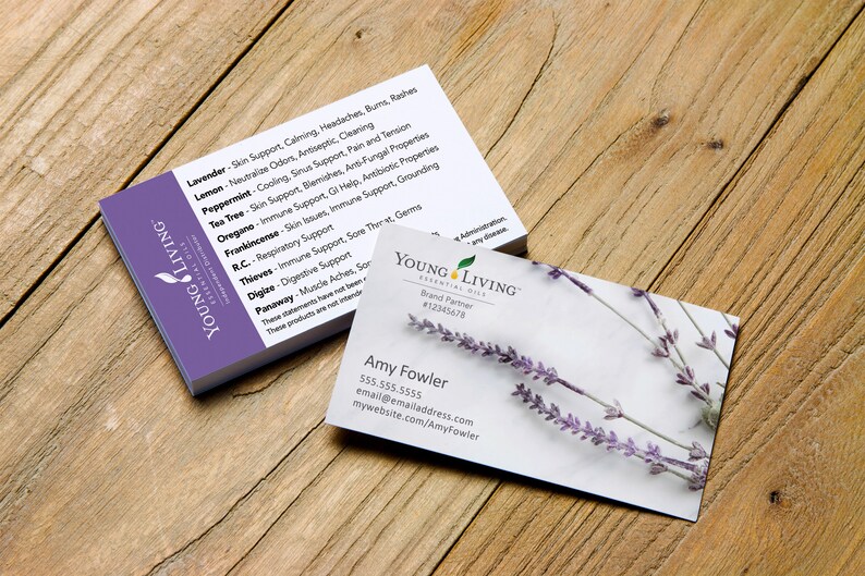 Top 10 Essential Oils / Lavender Business Card Printable Personalized ...