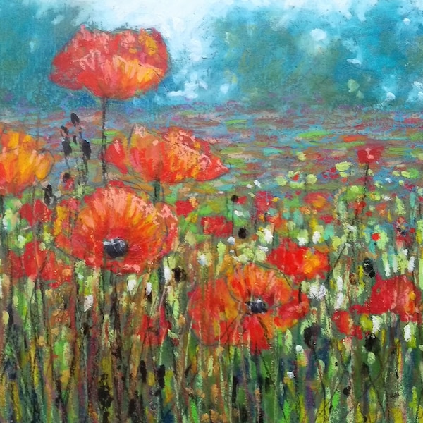 Oil Pastel Landscape - Etsy