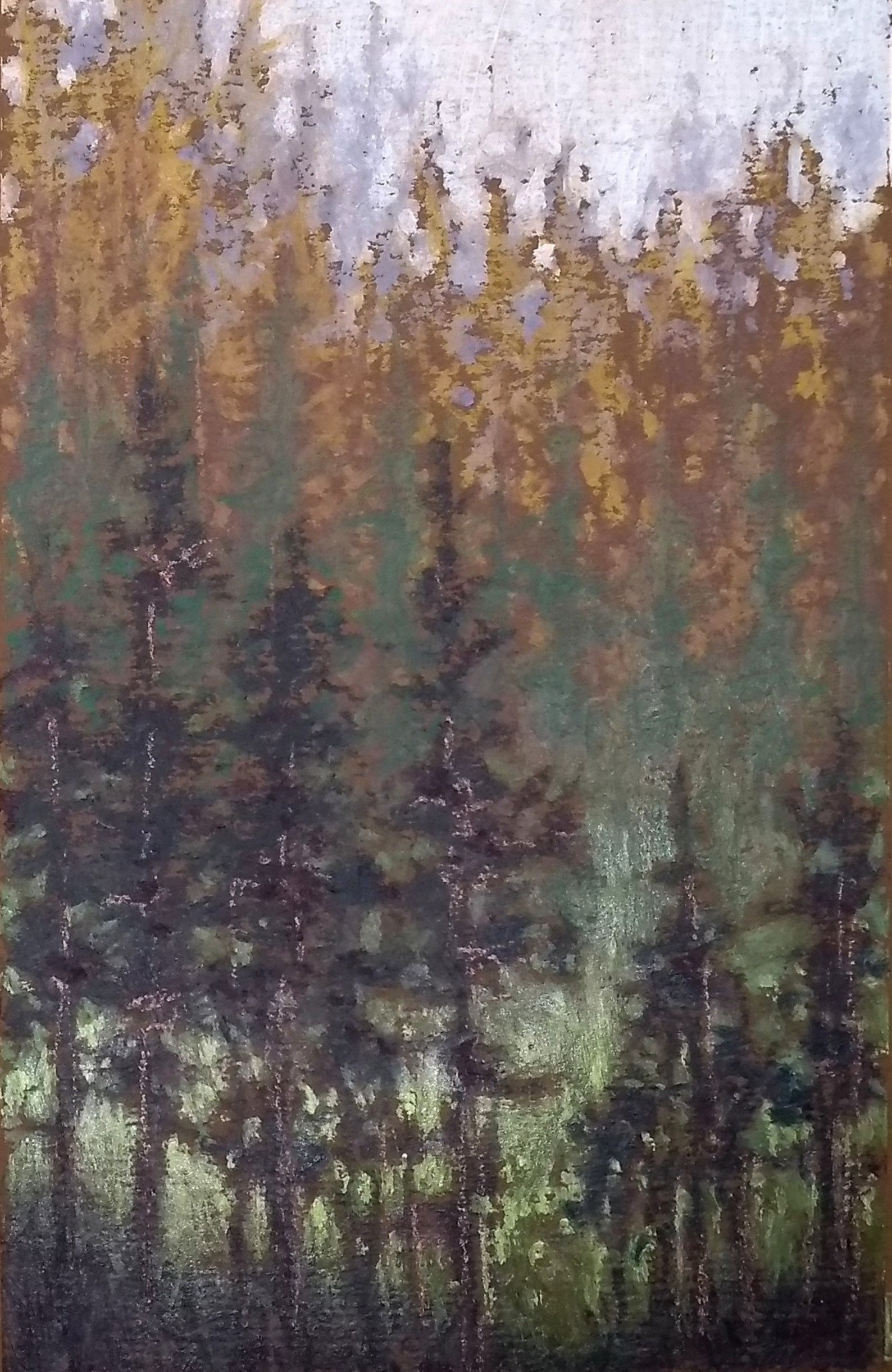 Original Oil Pastel Painting Deep Forest - Etsy UK