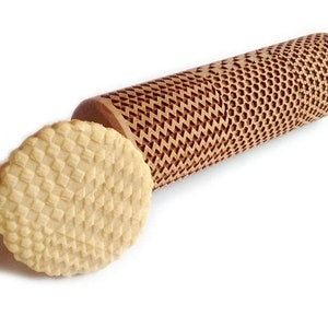 GEOMETRIC Patterns, Laser Engraved Wooden Rolling Pin, Embossed Rolling ...