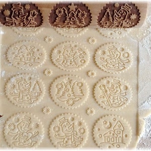 SNOWMAN CHRISTMAS, Christmas Ornament, Engraved Rolling Pin, Embossing ...