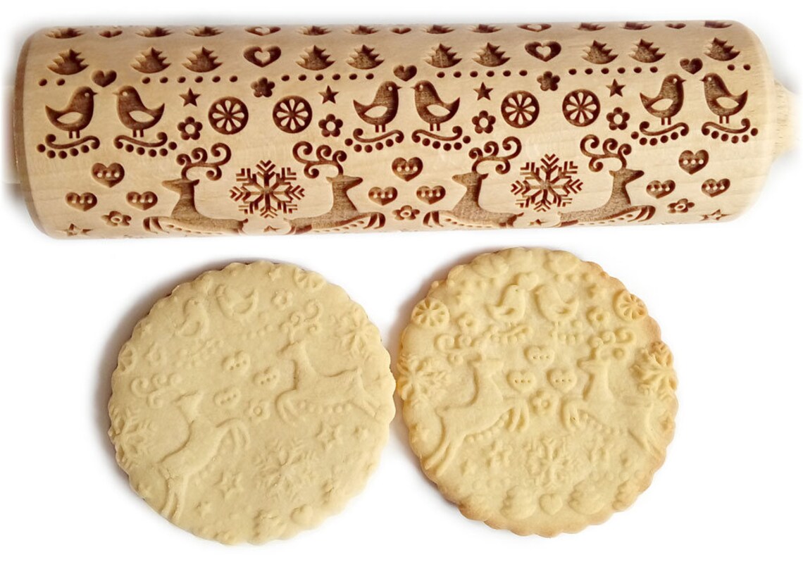 CHRISTMAS Rolling Pin, SCANDINAVIAN DESIGN, Christmas Ornament ...