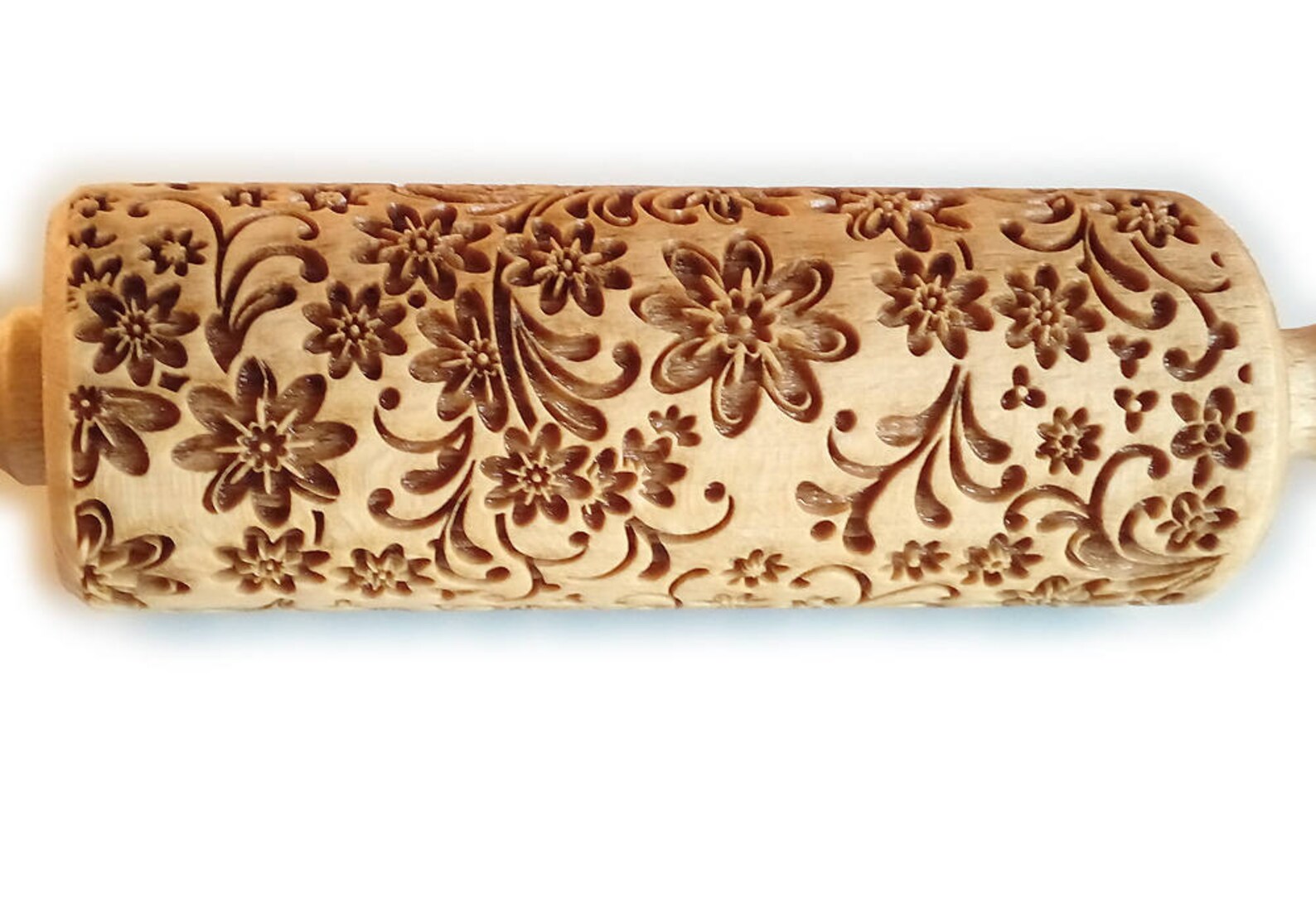 DELICATE FLORAL PATTERN Engraved Rolling Pin Embossing - Etsy