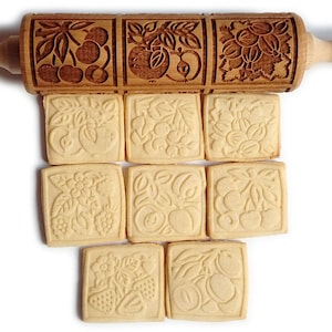 Fruits Springerle, Cookie Rolling Pin,engraved Rolling Pin by Laser ...