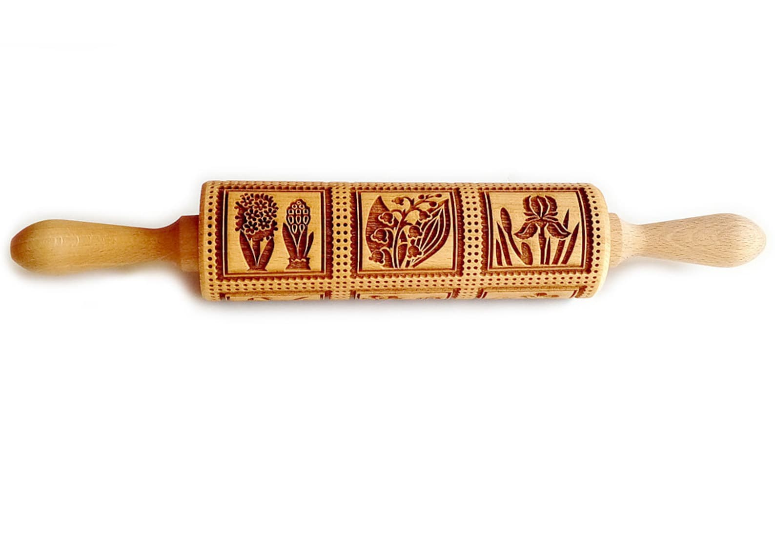 Spring Flowers Springerle, Engraved Rolling Pin, Embossed Rolling Pin ...