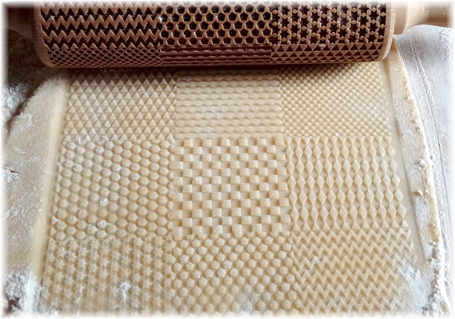 GEOMETRIC Patterns Laser Engraved Wooden Rolling Pin - Etsy