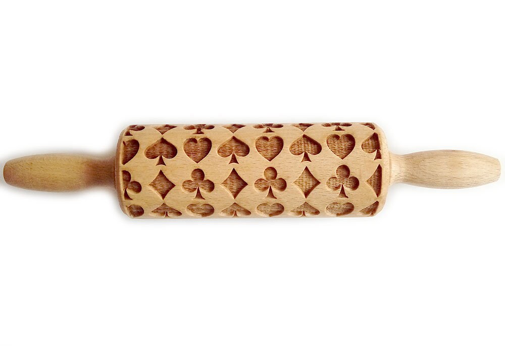 CARD Bridge, Laser Engraved Rolling Pin, Embossing Rolling Pin, Wooden ...