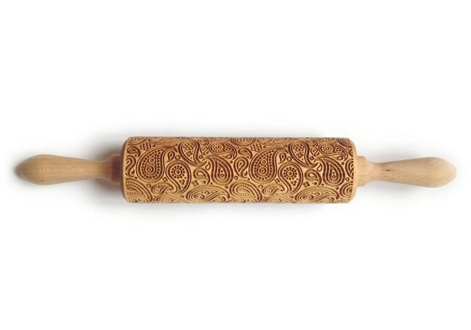 PAISLEY, East Indian Pattern, Wooden Rolling Pin, Laser Engraved ...