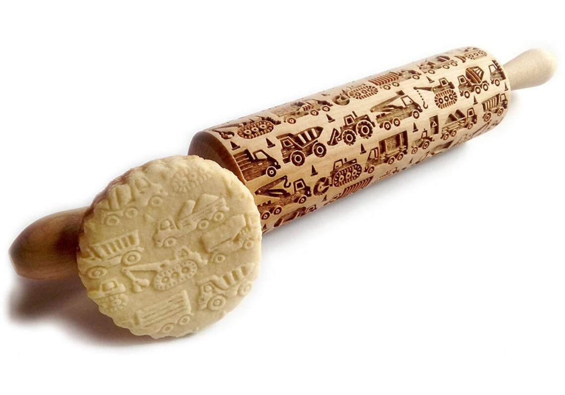 KIDS CARS Wooden Rolling Pin Engraved Rolling Pin Embossed | Etsy