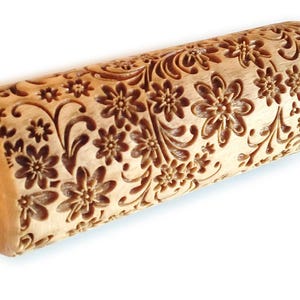 DELICATE FLORAL PATTERN, Engraved Rolling Pin, Embossing Rolling Pin ...