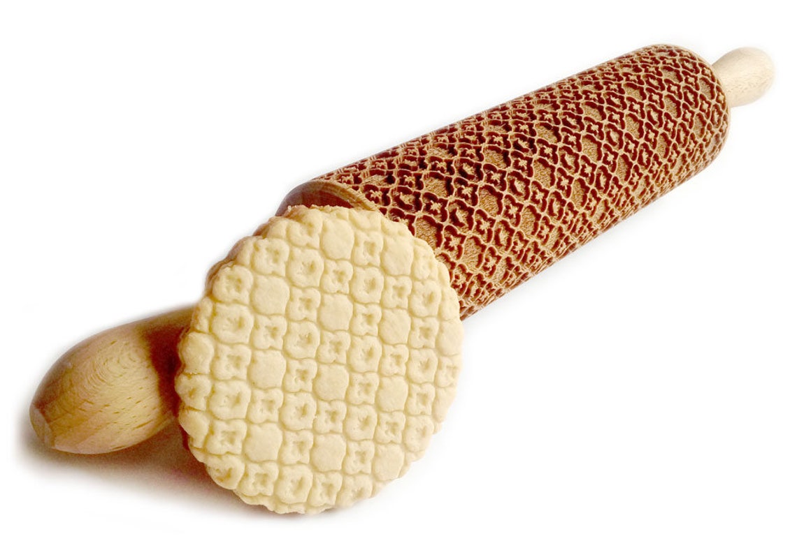 ROYAL Pattern Engraved Rolling Pin for Cookies Embossing - Etsy