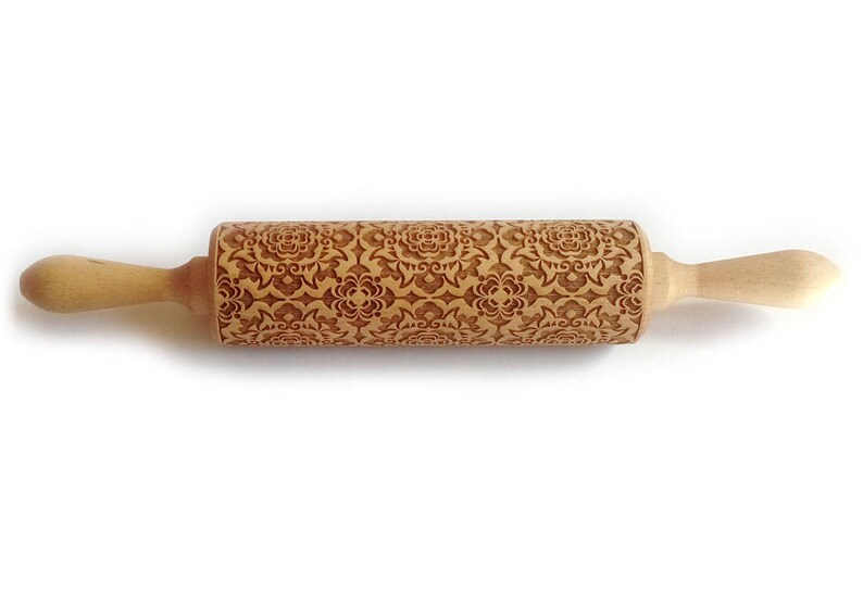 ARABESQUE, Wooden Engraved Rolling Pin, Embossed Roller, Patern ...