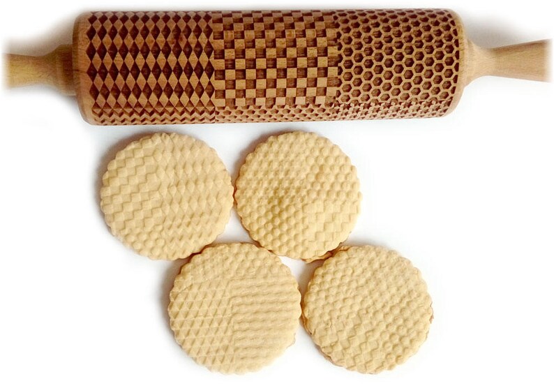 GEOMETRIC Patterns Laser Engraved Wooden Rolling Pin - Etsy