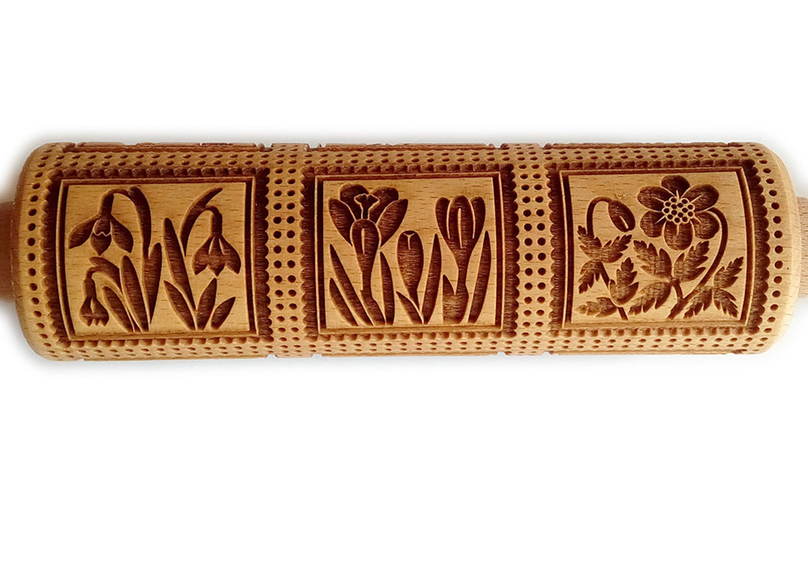 Spring Flowers Springerle, Engraved Rolling Pin, Embossed Rolling Pin ...