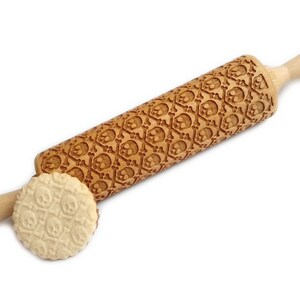 SKULLS , Halloween, Engraved Rolling Pin, Embossing Rolling Pin for ...