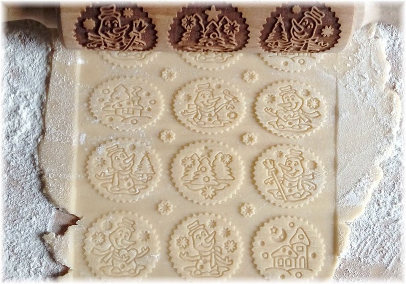 SNOWMAN CHRISTMAS Christmas Ornament Engraved Rolling Pin - Etsy