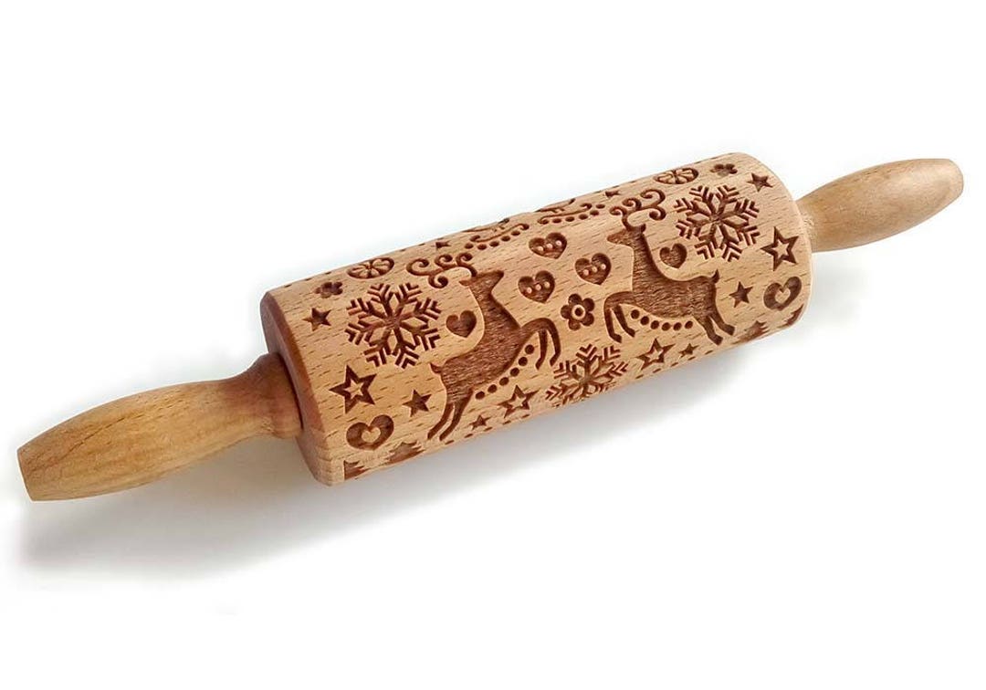Christmas Roling Pin, SCANDINAVIAN DESIGN, Embossing Rolling Pin, Laser ...