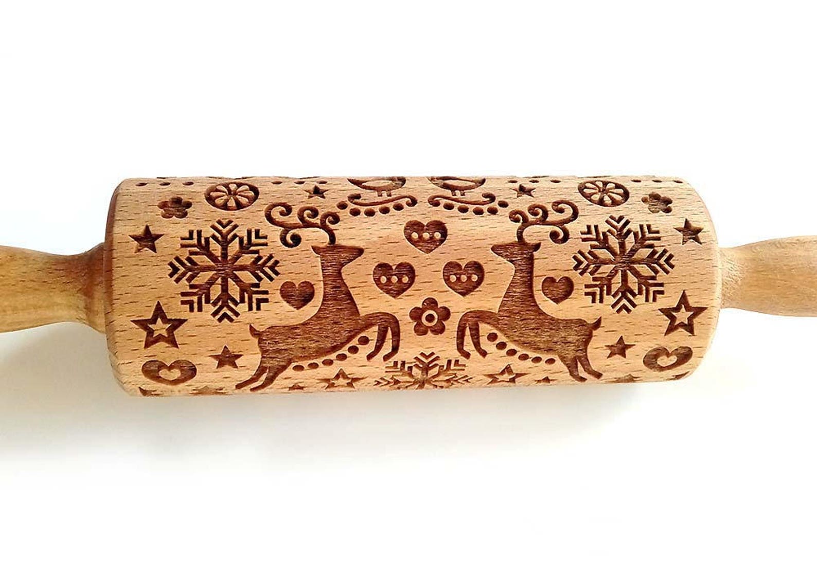 Christmas Roling Pin, SCANDINAVIAN DESIGN, Embossing Rolling Pin, Laser ...