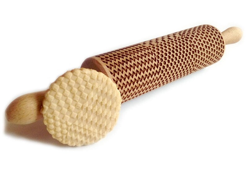 GEOMETRIC Patterns Laser Engraved Wooden Rolling Pin - Etsy