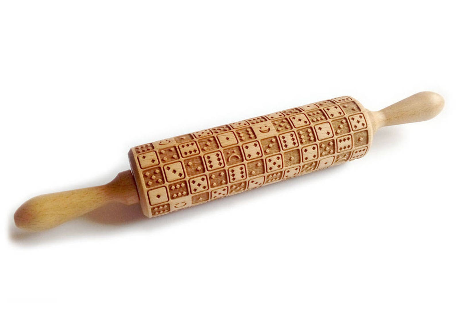 Dice,laser Engraved Wooden Rolling Pin, Embossed Rolling Pin, Biscuits ...