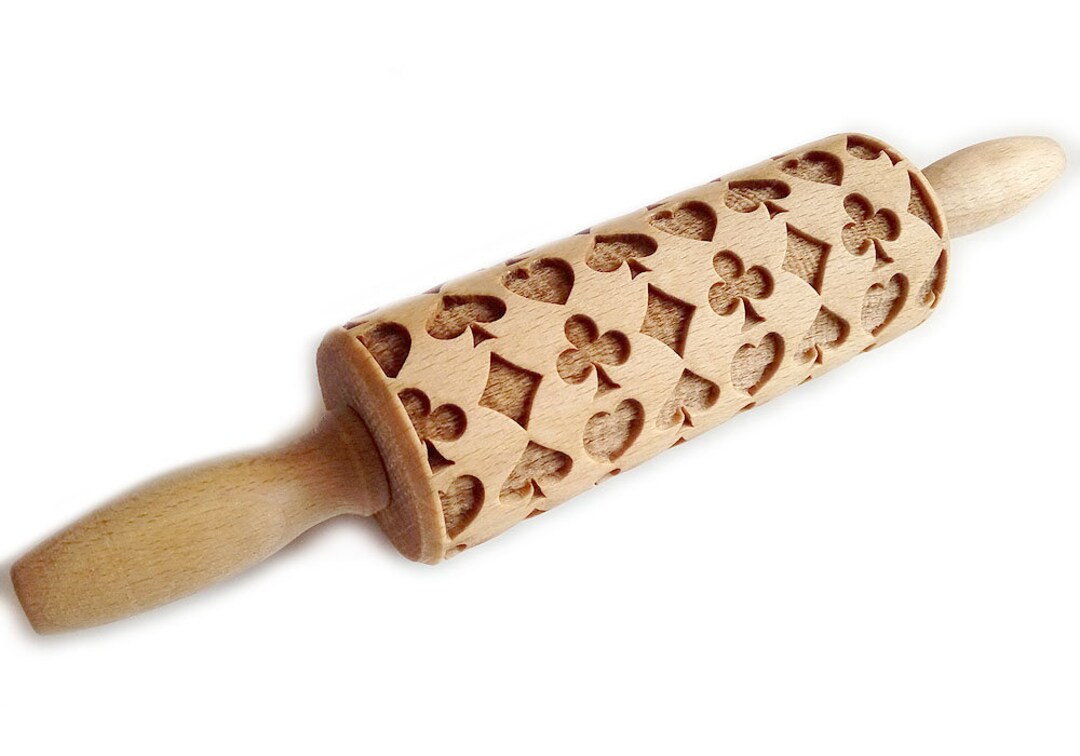 CARD Bridge, Laser Engraved Rolling Pin, Embossing Rolling Pin, Wooden ...