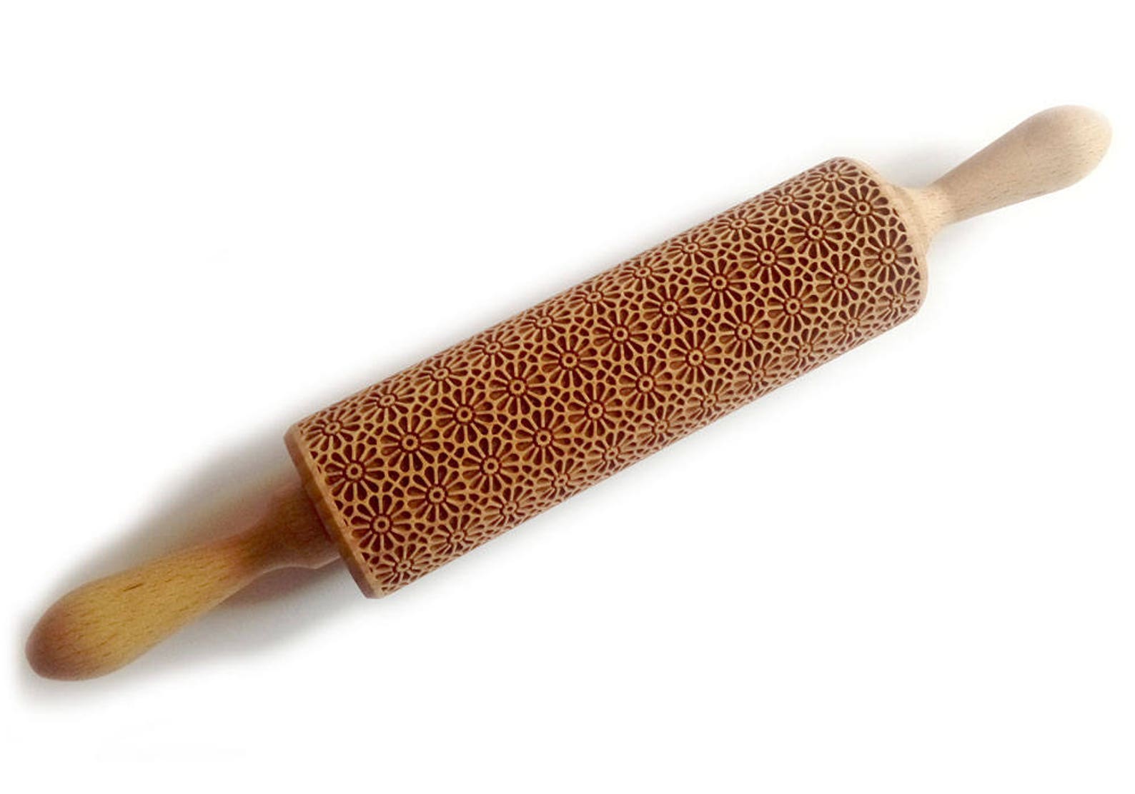 Engraved Rolling Pin, DAISY Regular Ornament Rolling Pin, Wooden ...