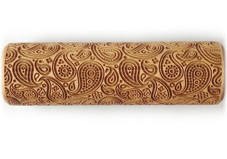 PAISLEY, East Indian Pattern, Wooden Rolling Pin, Laser Engraved ...