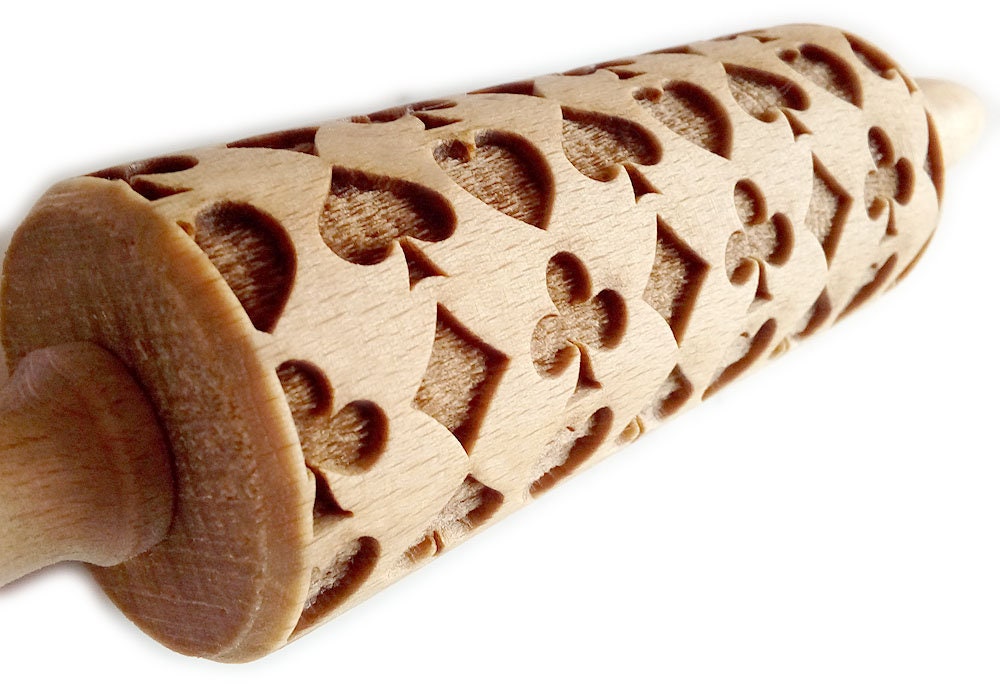 CARD Bridge, Laser Engraved Rolling Pin, Embossing Rolling Pin, Wooden ...