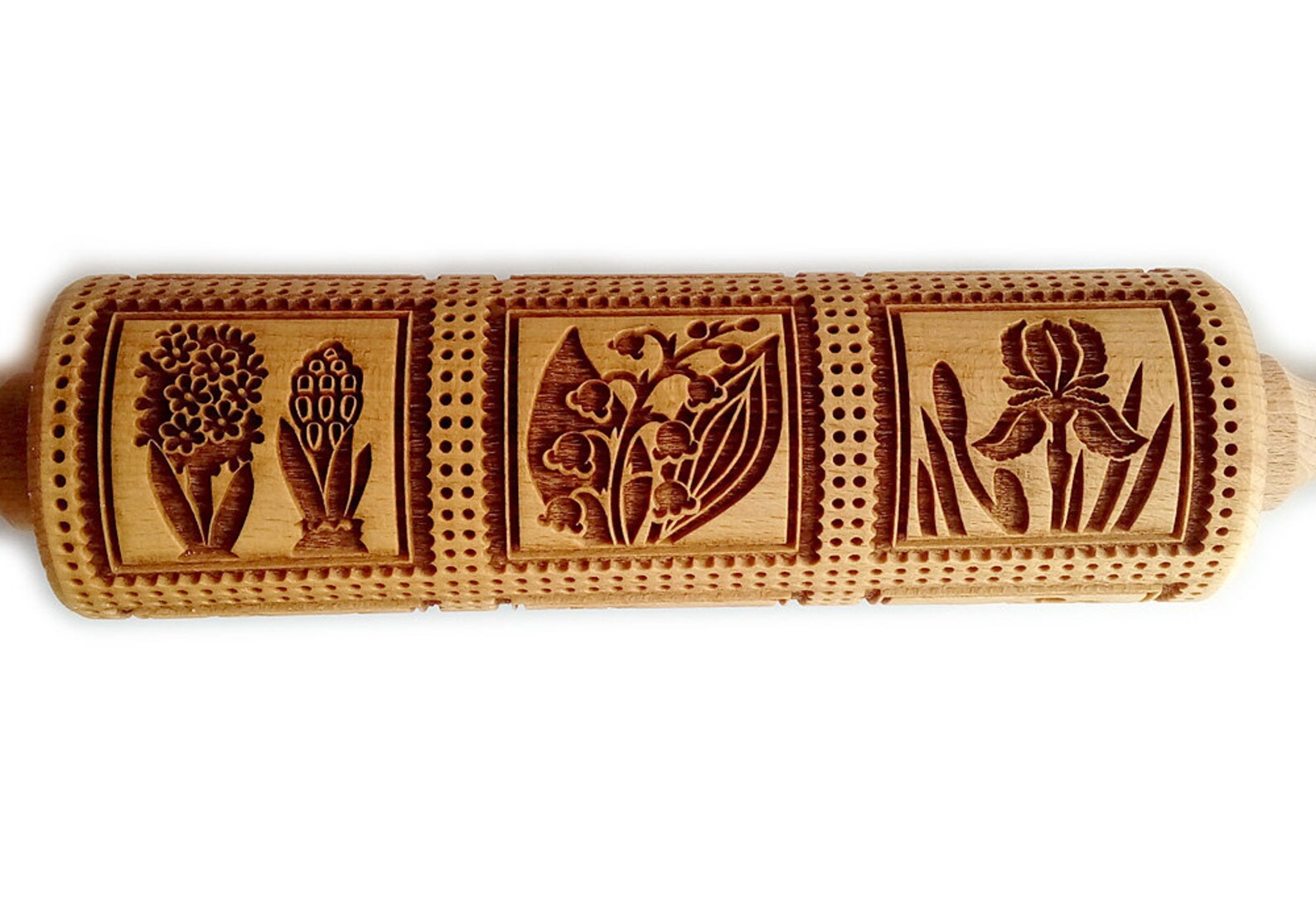 Spring Flowers Springerle, Engraved Rolling Pin, Embossed Rolling Pin ...