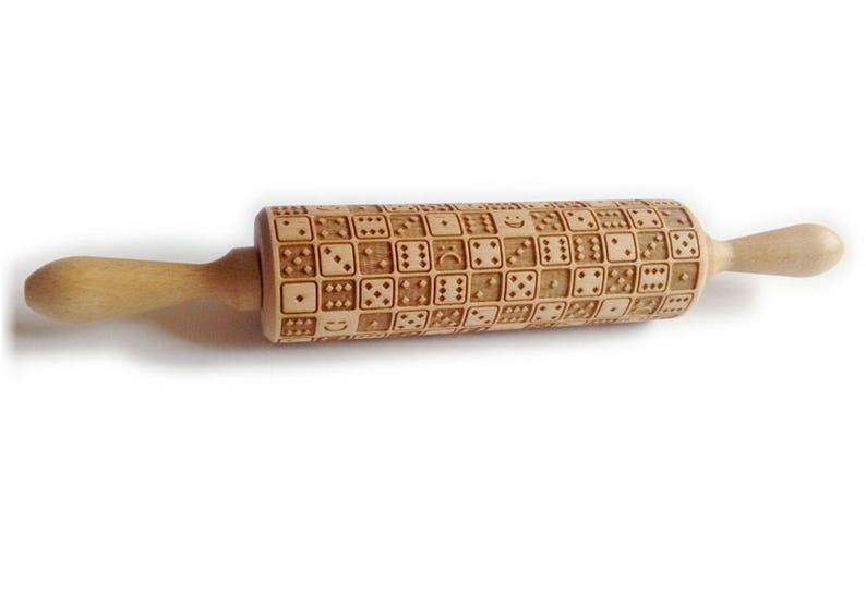 Dice,laser Engraved Wooden Rolling Pin, Embossed Rolling Pin, Biscuits ...