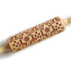 CHRISTMAS Rolling Pin, SCANDINAVIAN DESIGN, Christmas Ornament ...
