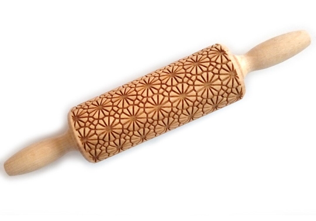 DELICATE ORNAMENT, Wooden Rolling Pin,embossed Rolling Pin, Laser ...
