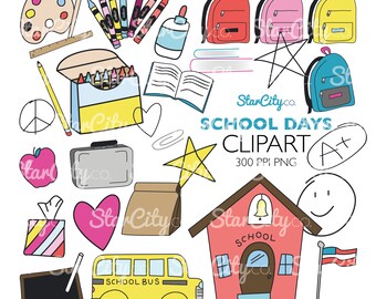 School Clipart Crayon Clip art Pencil Clipart Art supplies | Etsy