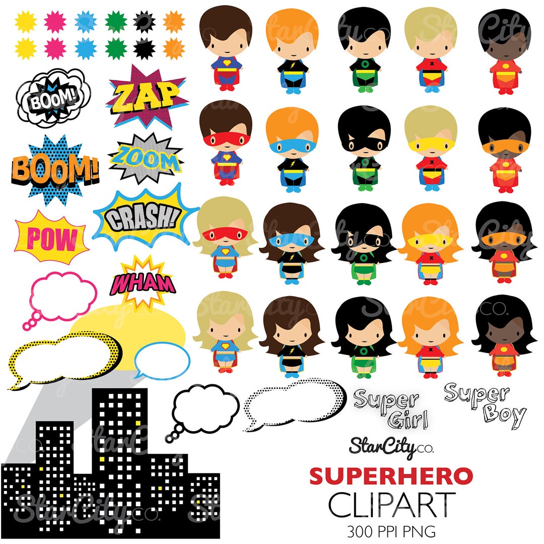 Superhero Clipart, Super Hero Clip Art, Superhero Graphics, Super ...