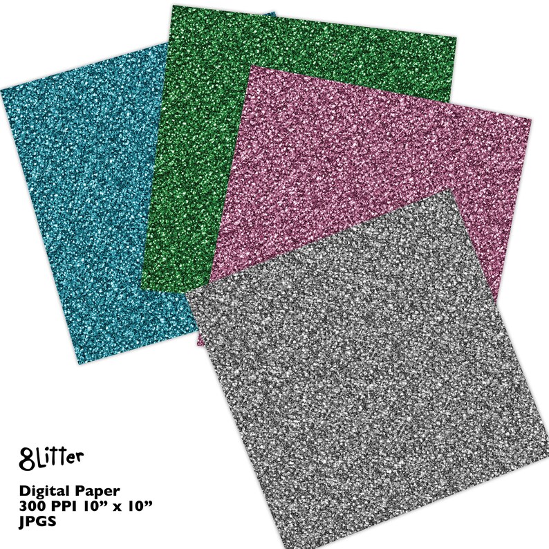 Glitter Digital Paper Pack, Digital Pattern, Glitter Paper, Sparkle ...