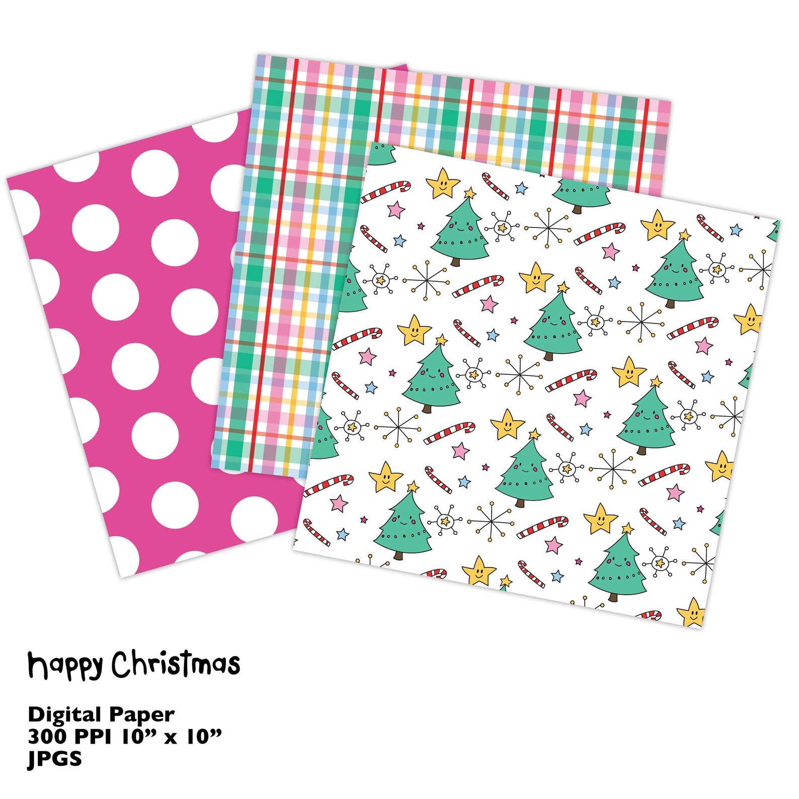 Christmas Digital Paper Pack Merry Christmas Holiday Digital - Etsy