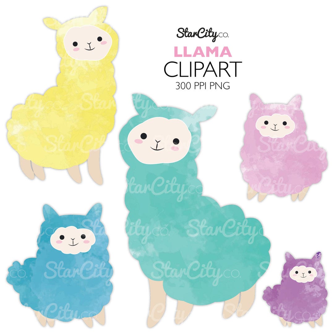 Llama Clipart Llama Clip Art Llama Graphic Llama Image - Etsy