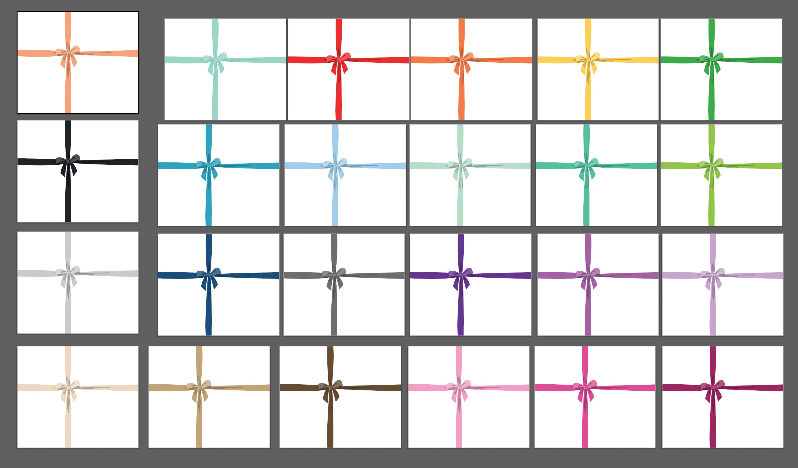 Bow Clipart, Long Bow Clip Art, Ribbon Clipart, Bow Graphics, Colored ...