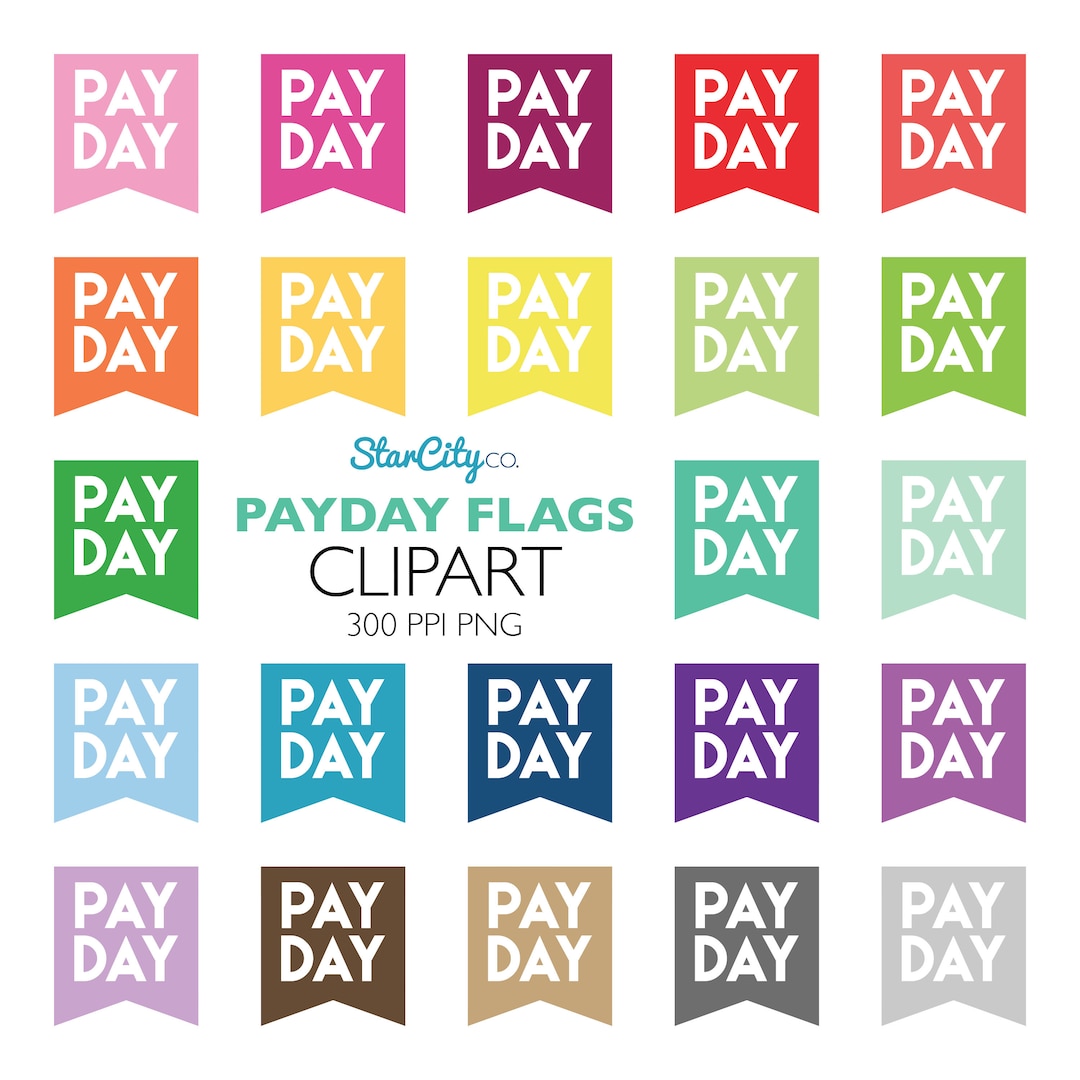 Payday Flag Clipart Pay Day Clip Art Money Clipart Planner - Etsy