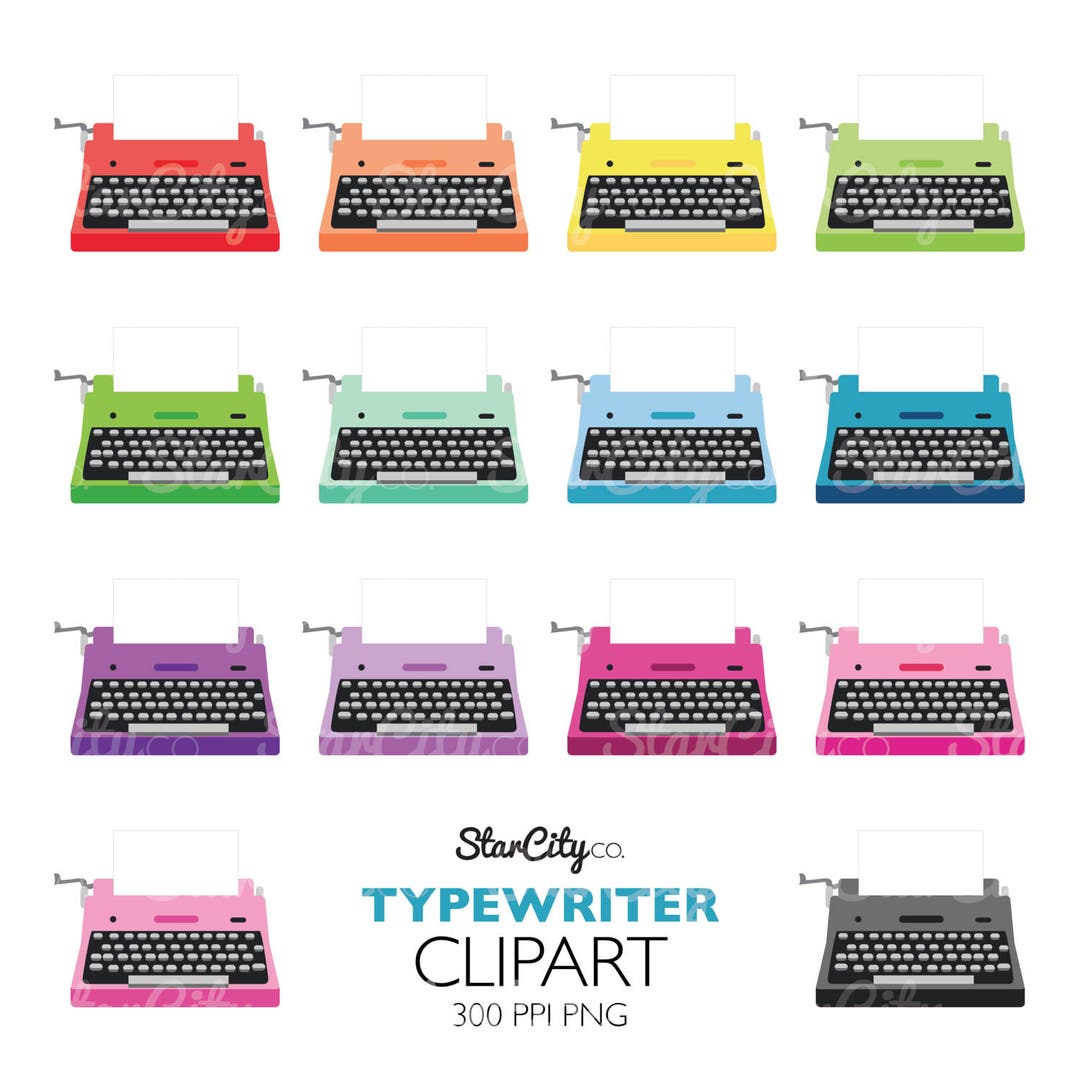 Typewriter Clipart, Typing Clip Art, Typewriter Graphics, Sticker ...