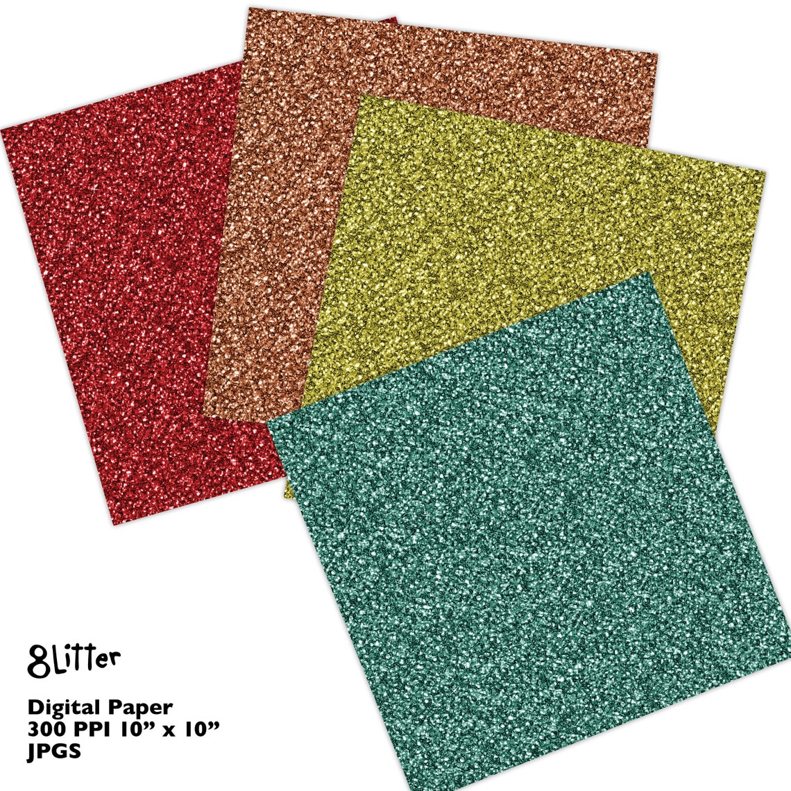 Glitter Digital Paper Pack, Digital Pattern, Glitter Paper, Sparkle ...