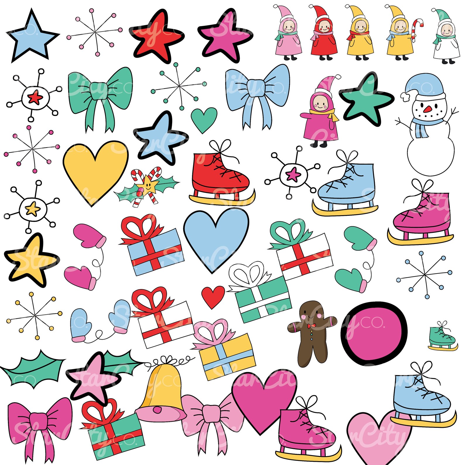 Christmas Clipart, Holiday Clipart, Santa Clipart, Snowman Clipart ...