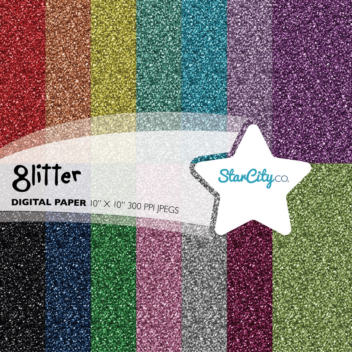 Glitter Digital Paper Pack, Digital Pattern, Glitter Paper, Sparkle ...