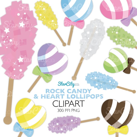 Rock Candy clipart Heart Lollipop clipart Candy clip art | Etsy