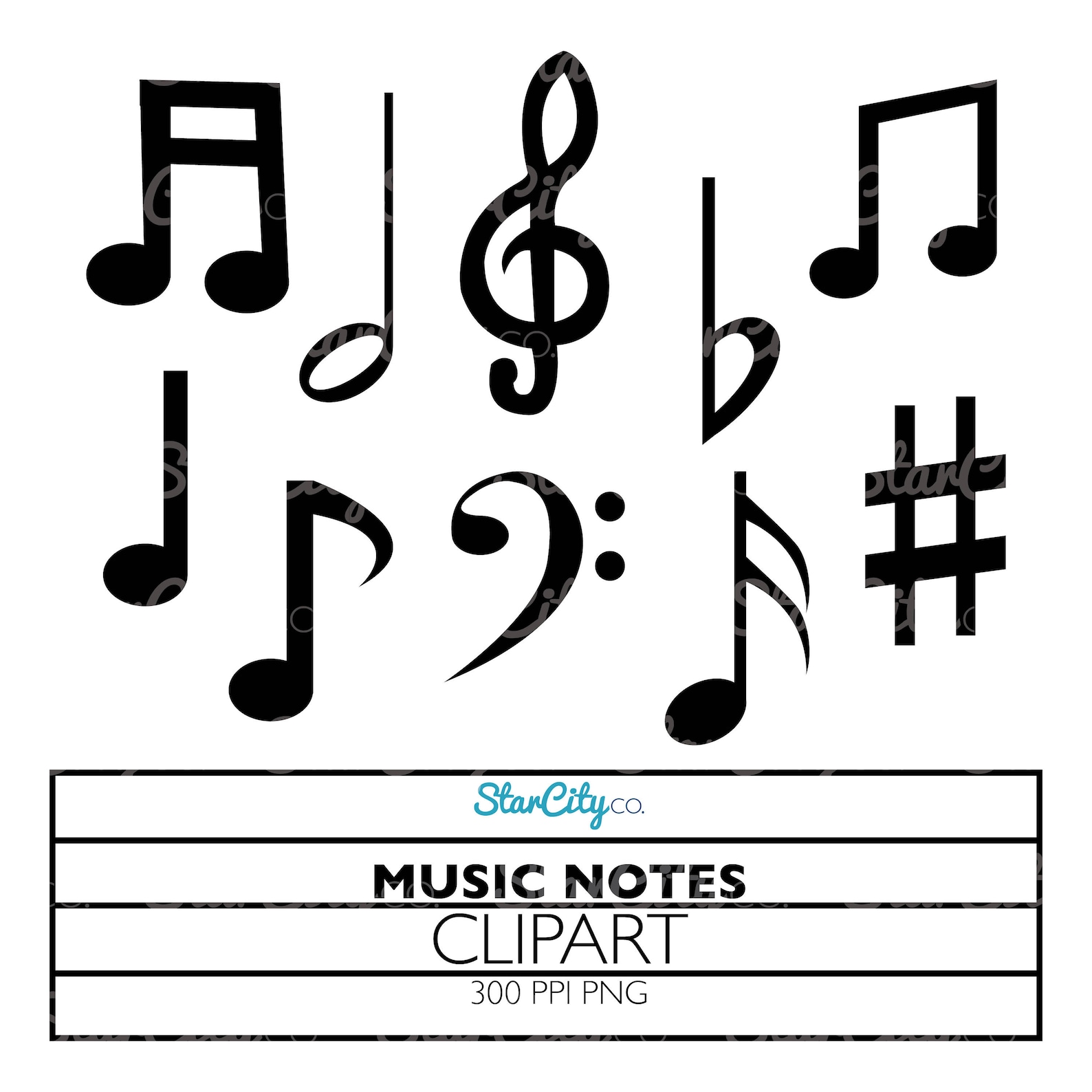 Music Notes Clipart, Music Clip Art, Symphony Clipart, Music Clipart ...