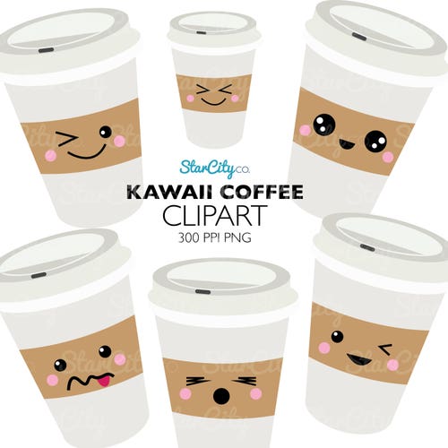Coffee Clipart Watercolor Coffee Clip Art Commercial Use - Etsy