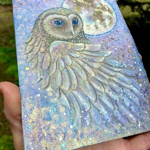 Nightwatcher Barn Owl and Moon Painting - Etsy