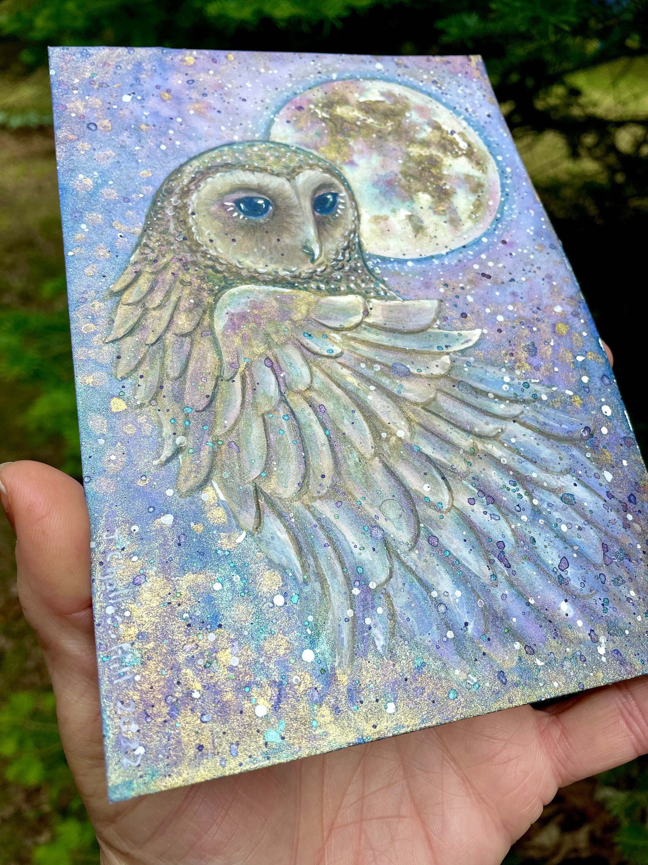 Nightwatcher ~ Barn Owl and Moon Painting - Etsy