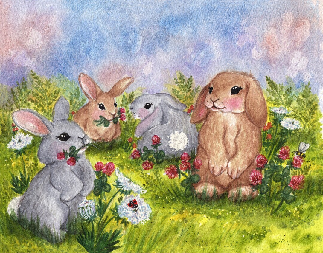 Bunnies ~ Original Book Illustration - Etsy
